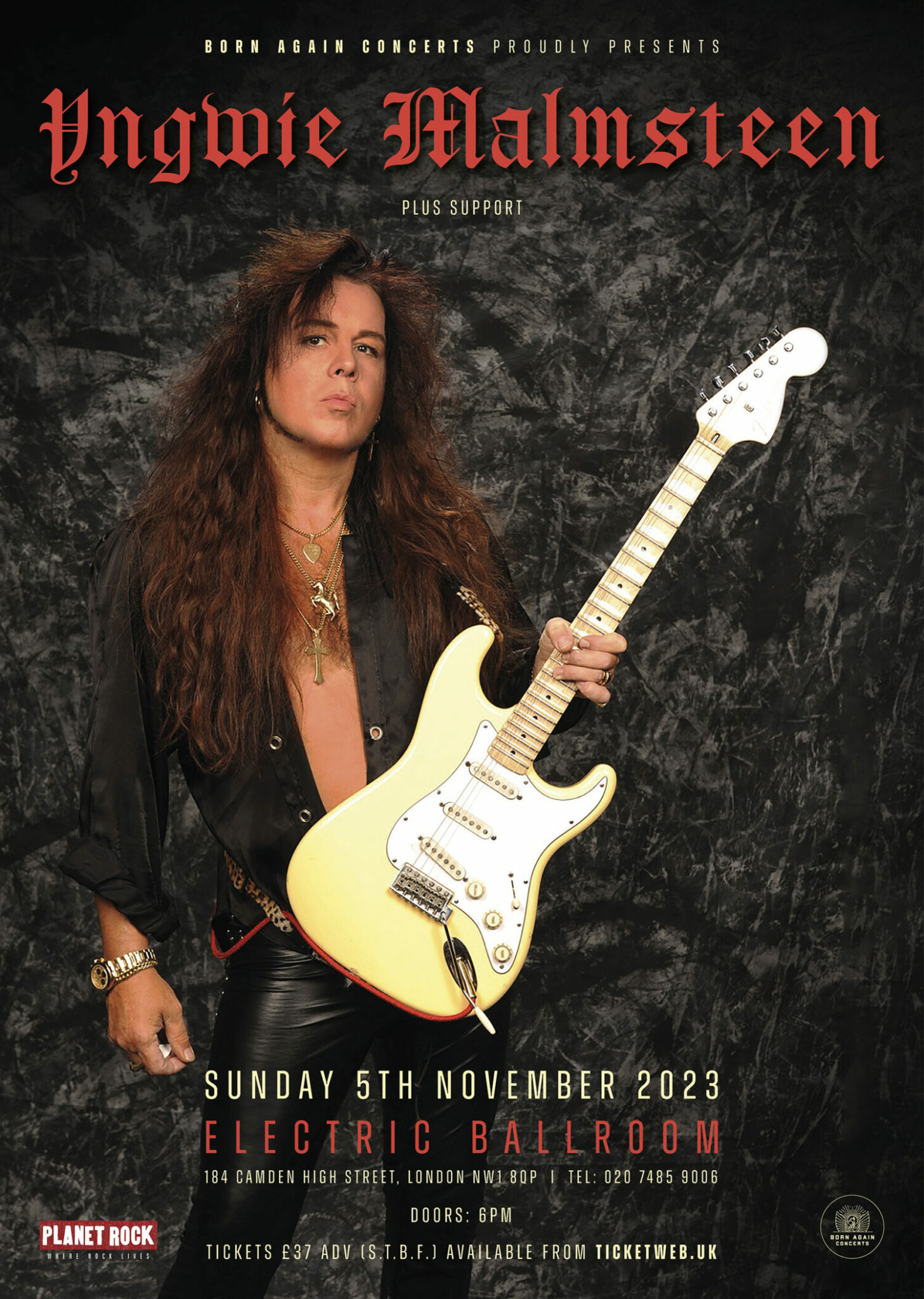 Y-Malmsteen-2023-London-A3-poster - Electric Ballroom